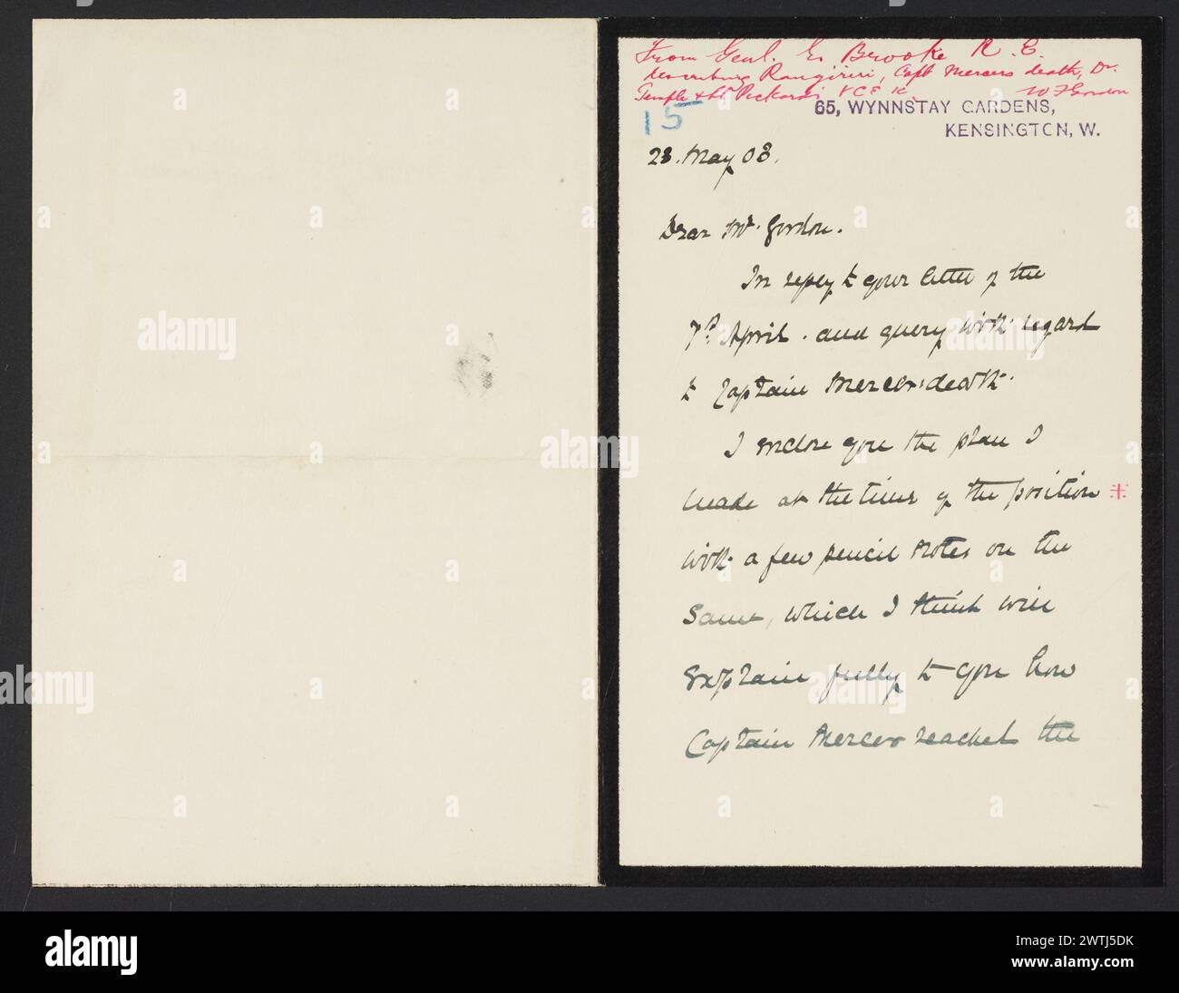 Letter to W.F. Gordon re Rangiriri Works, Captain Mercer's death, Dr ...