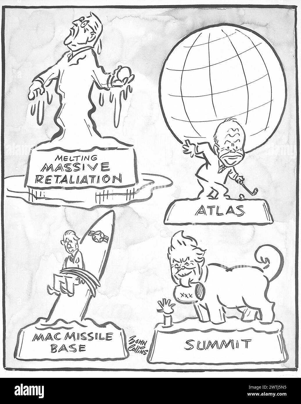Cartoon - Cold War Ice Sculpture. John Collins (1917-2007 Stock Photo ...