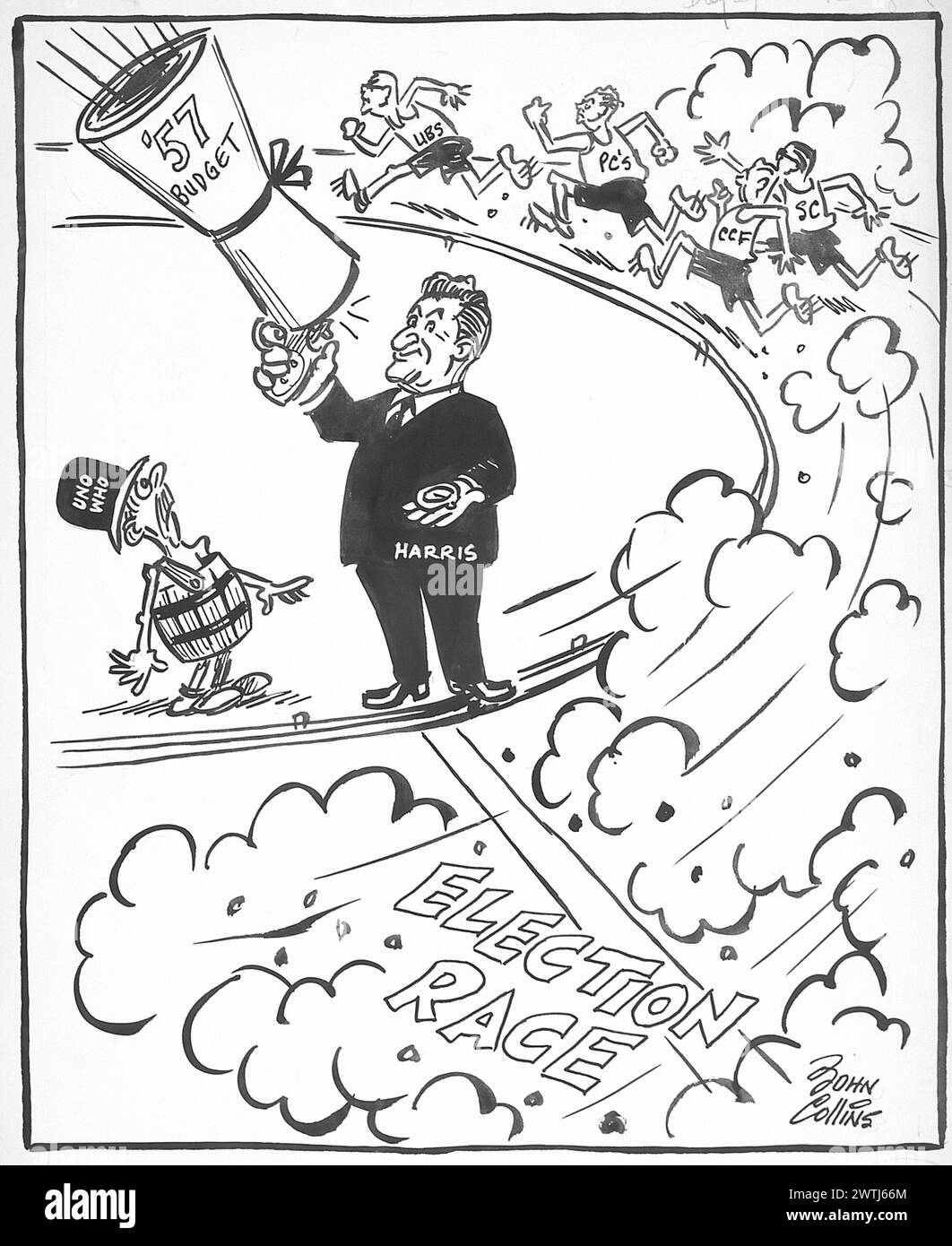 Cartoon - The Starter's Gun. John Collins (1917-2007 Stock Photo - Alamy