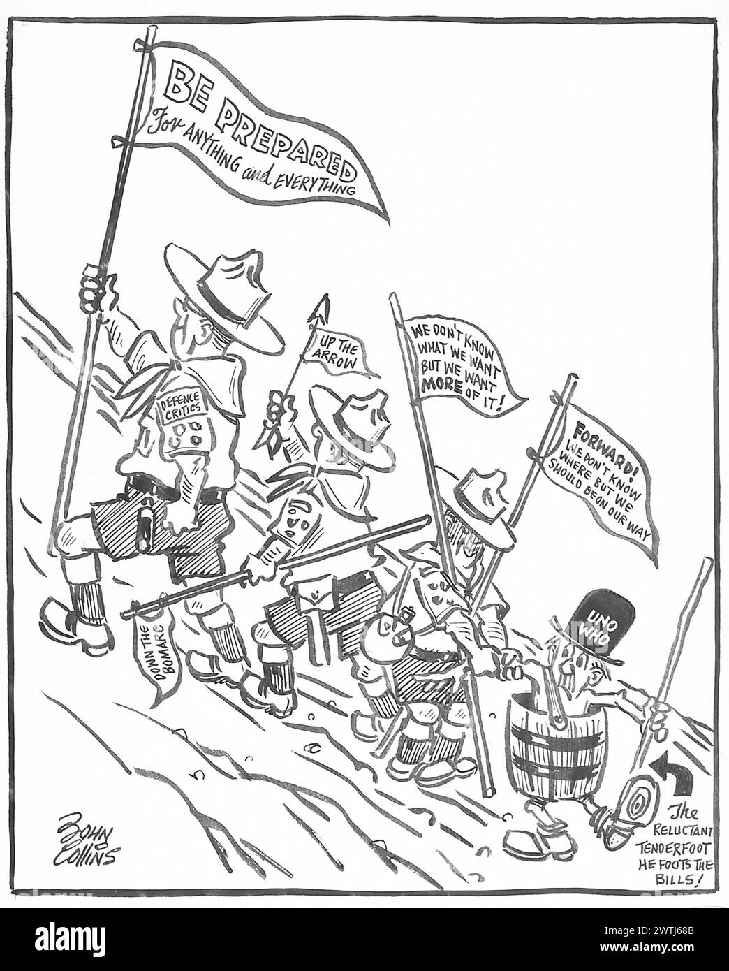 Cartoon - The Eager Beavers on Parliament Hill. John Collins (1917-2007 ...