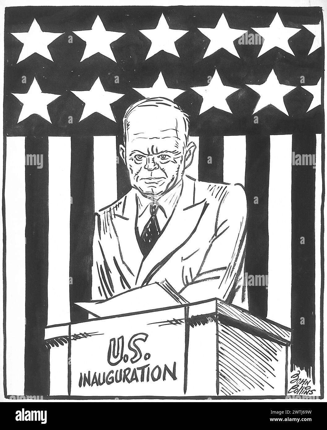 Cartoon - 48 Star General. John Collins (1917-2007 Stock Photo - Alamy