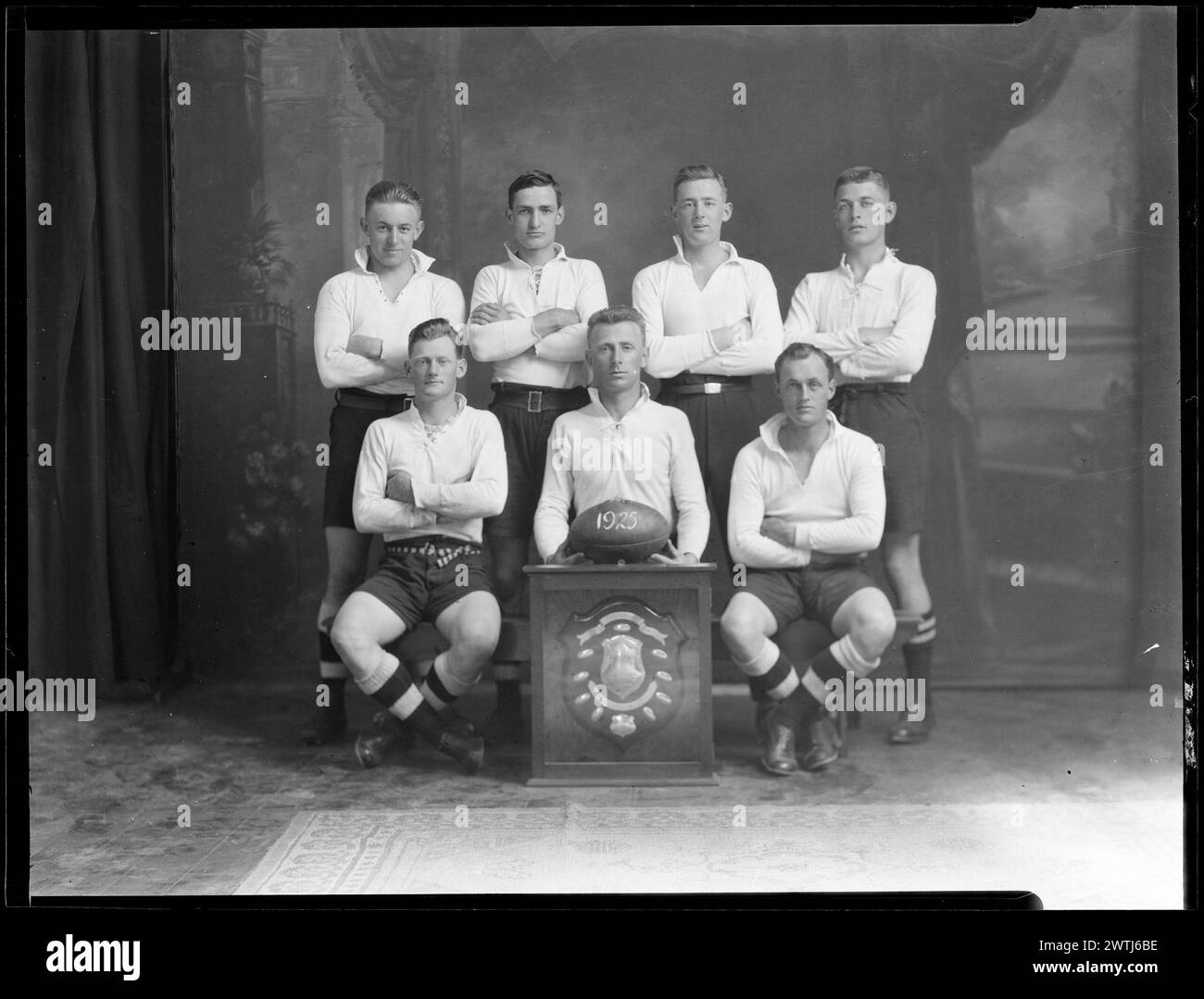 Old Boys' seven-a-side football team gelatin silver negatives, black ...