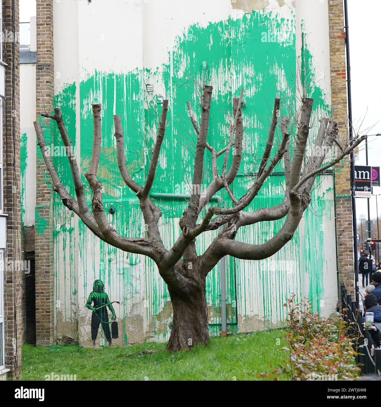 Banksy tree mural hi-res stock photography and images - Alamy