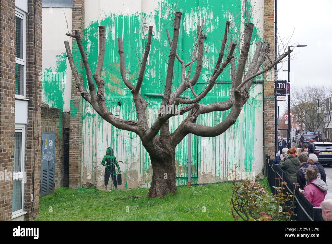 Banksy tree mural hi-res stock photography and images - Alamy