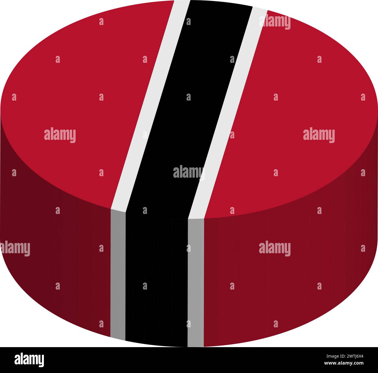 Trinidad and Tobago flag - 3D isometric circle isolated on white background. Vector object Stock ...