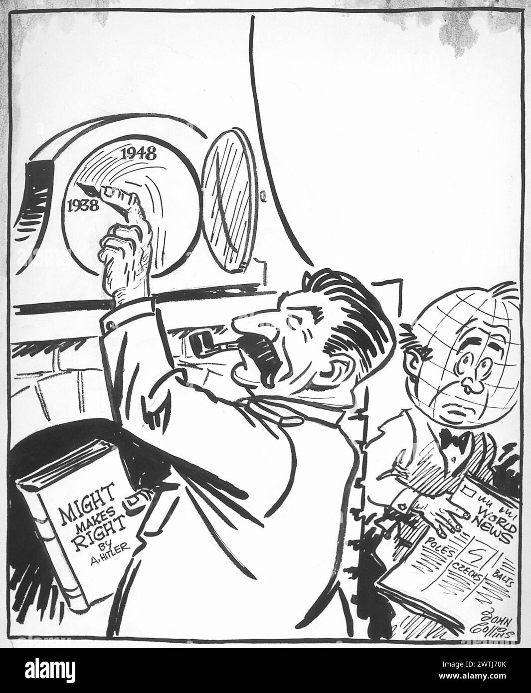 Cartoon - Turning Back the Clock. John Collins (1917-2007 Stock Photo ...