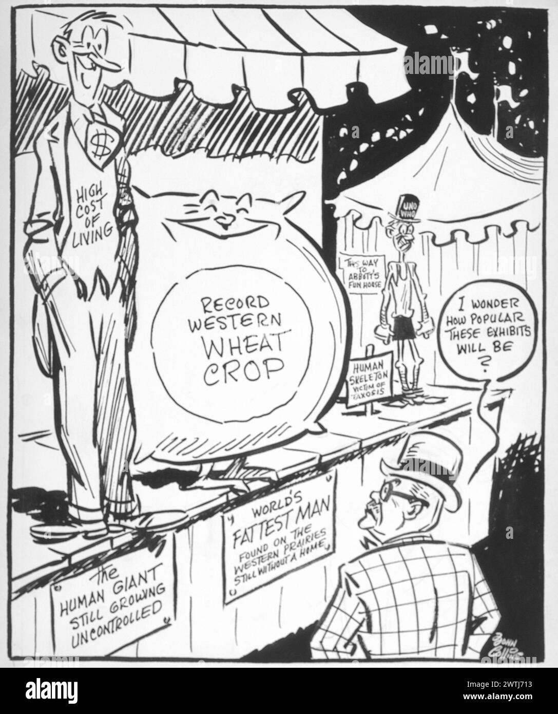 Cartoon - Along the Ottawa Midway. John Collins (1917-2007 Stock Photo ...