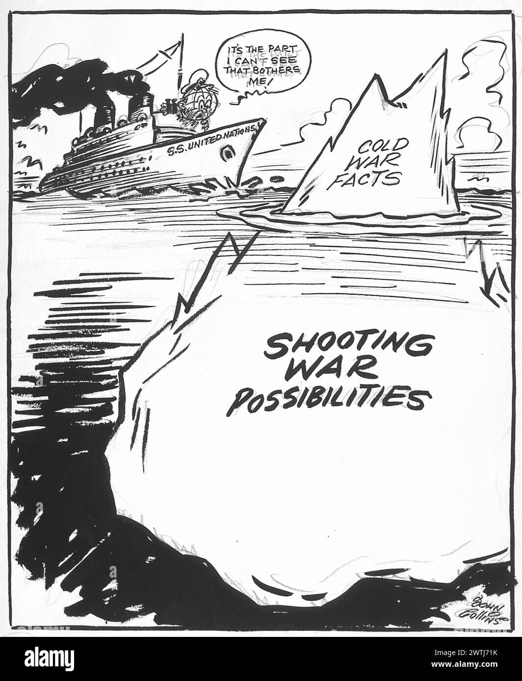 Cartoon - Cold War Iceberg. John Collins (1917-2007 Stock Photo - Alamy