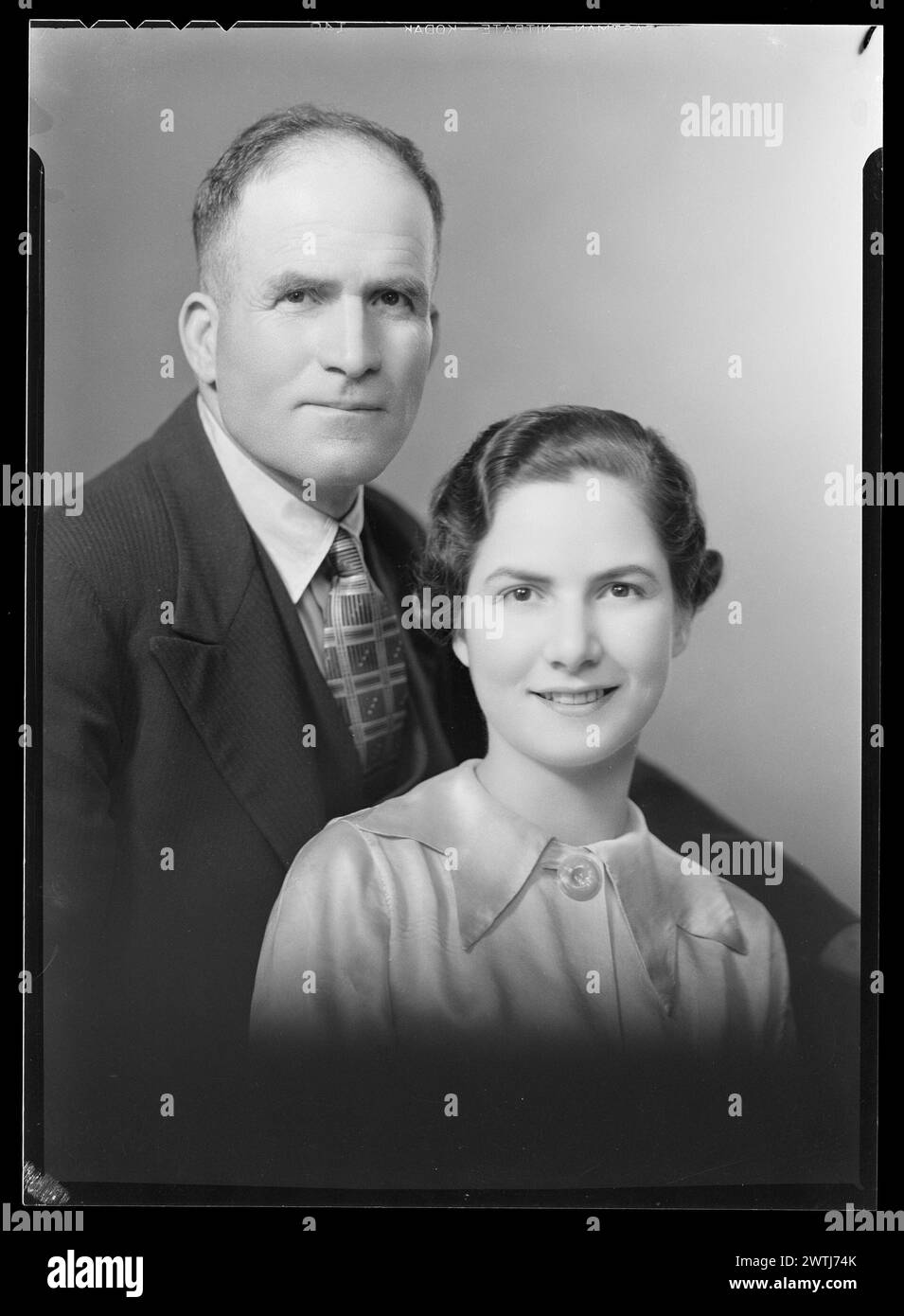 Miss S Manson and father gelatin silver negatives, black-and-white ...