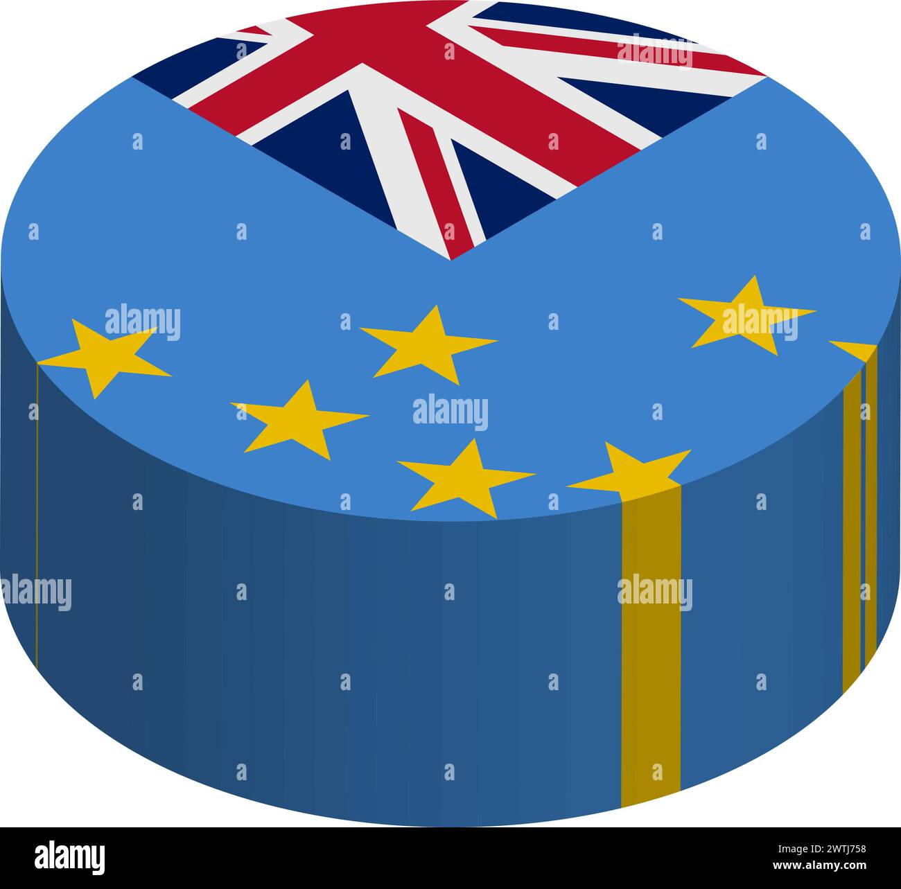 Tuvalu flag - 3D isometric circle isolated on white background. Vector object Stock Vector Image ...