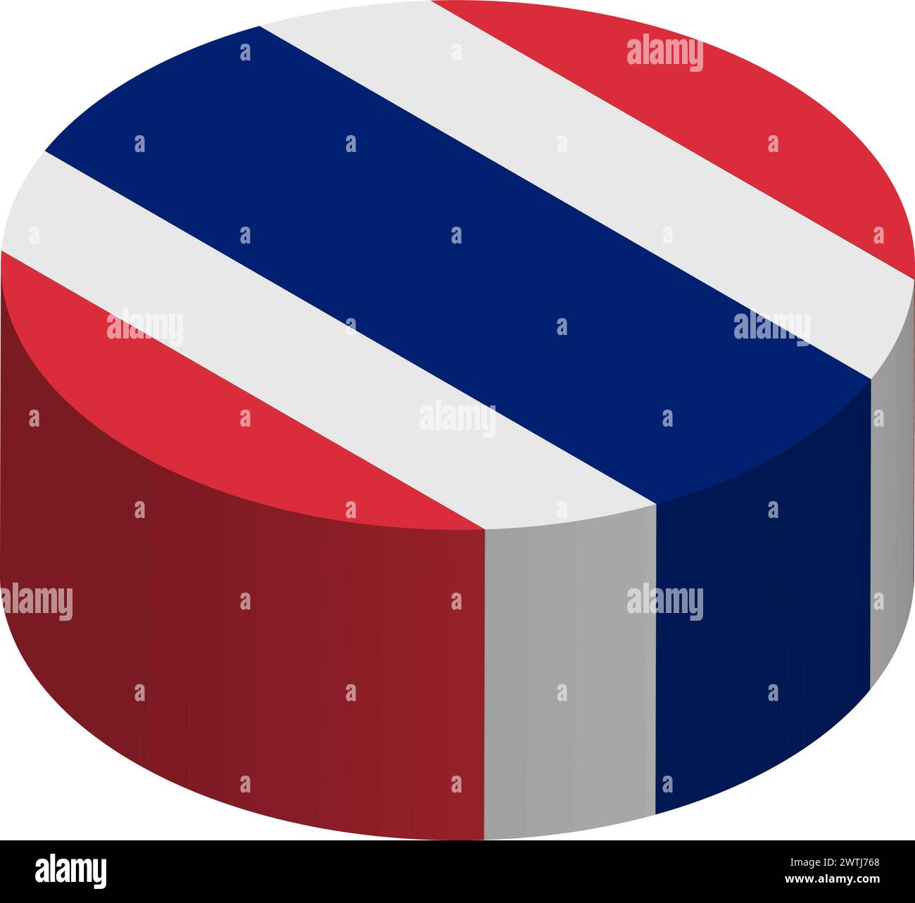 Thailand flag - 3D isometric circle isolated on white background. Vector object Stock Vector ...