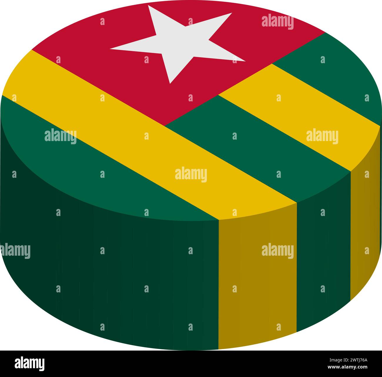 Togo flag - 3D isometric circle isolated on white background. Vector object Stock Vector Image ...