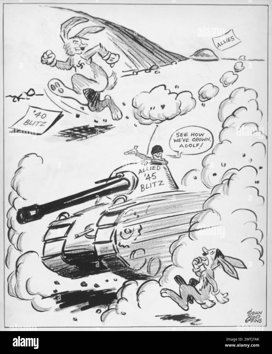 Cartoon - The Tortoise and Herr Hitler. John Collins (1917-2007 Stock ...