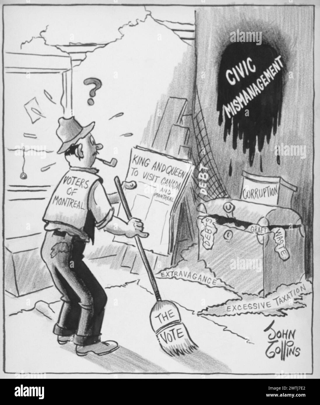 Cartoon - Time for a Clean-Up. John Collins (1917-2007 Stock Photo - Alamy