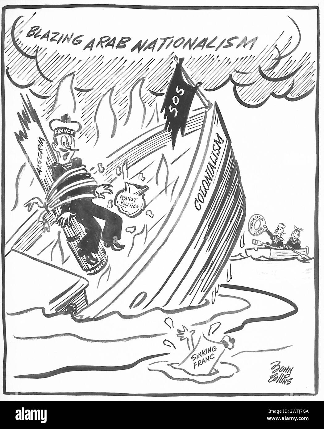Cartoon - The Boy Stood on the Burning Deck. John Collins (1917-2007 ...