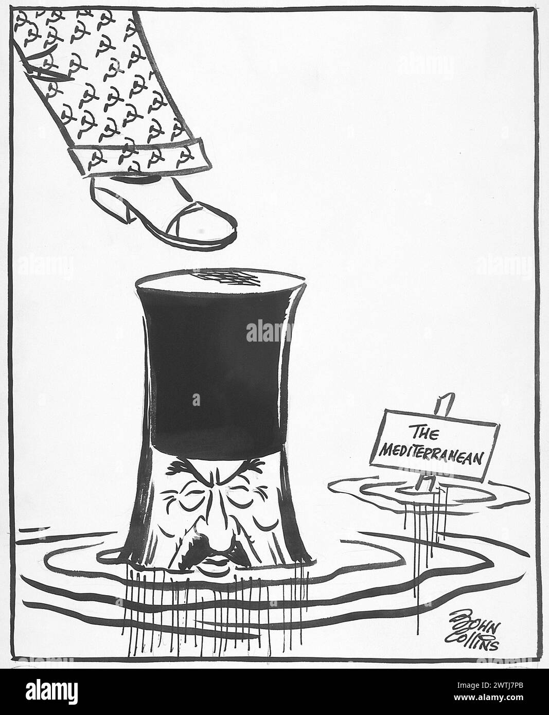 Cartoon - Stepping Stone. John Collins (1917-2007 Stock Photo - Alamy