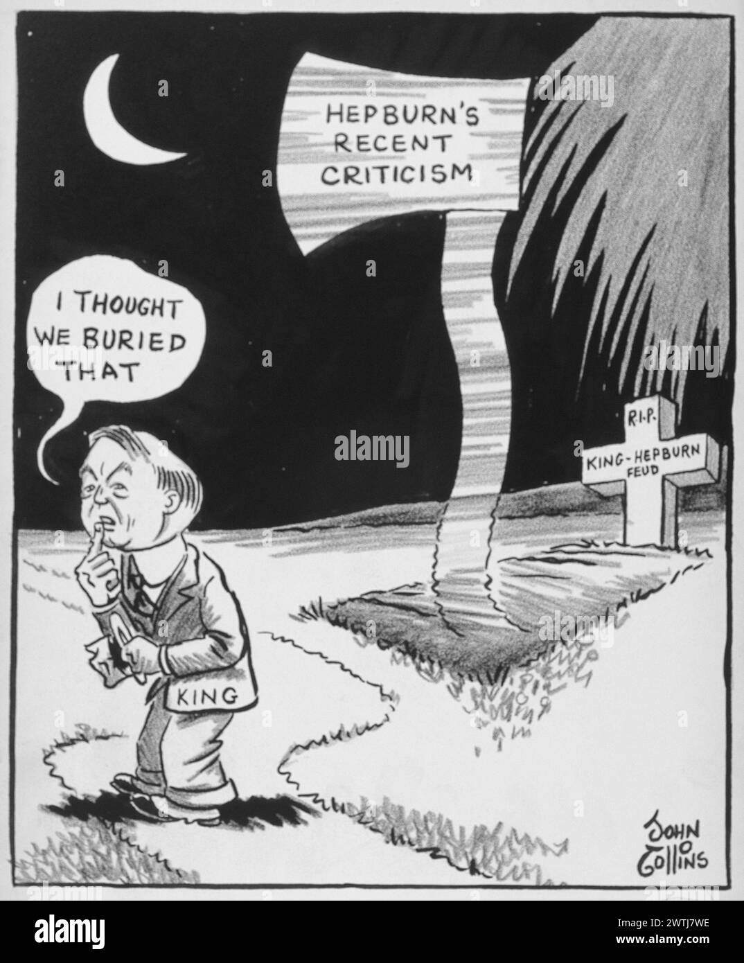 Cartoon - Haunting Him Again. John Collins (1917-2007 Stock Photo - Alamy