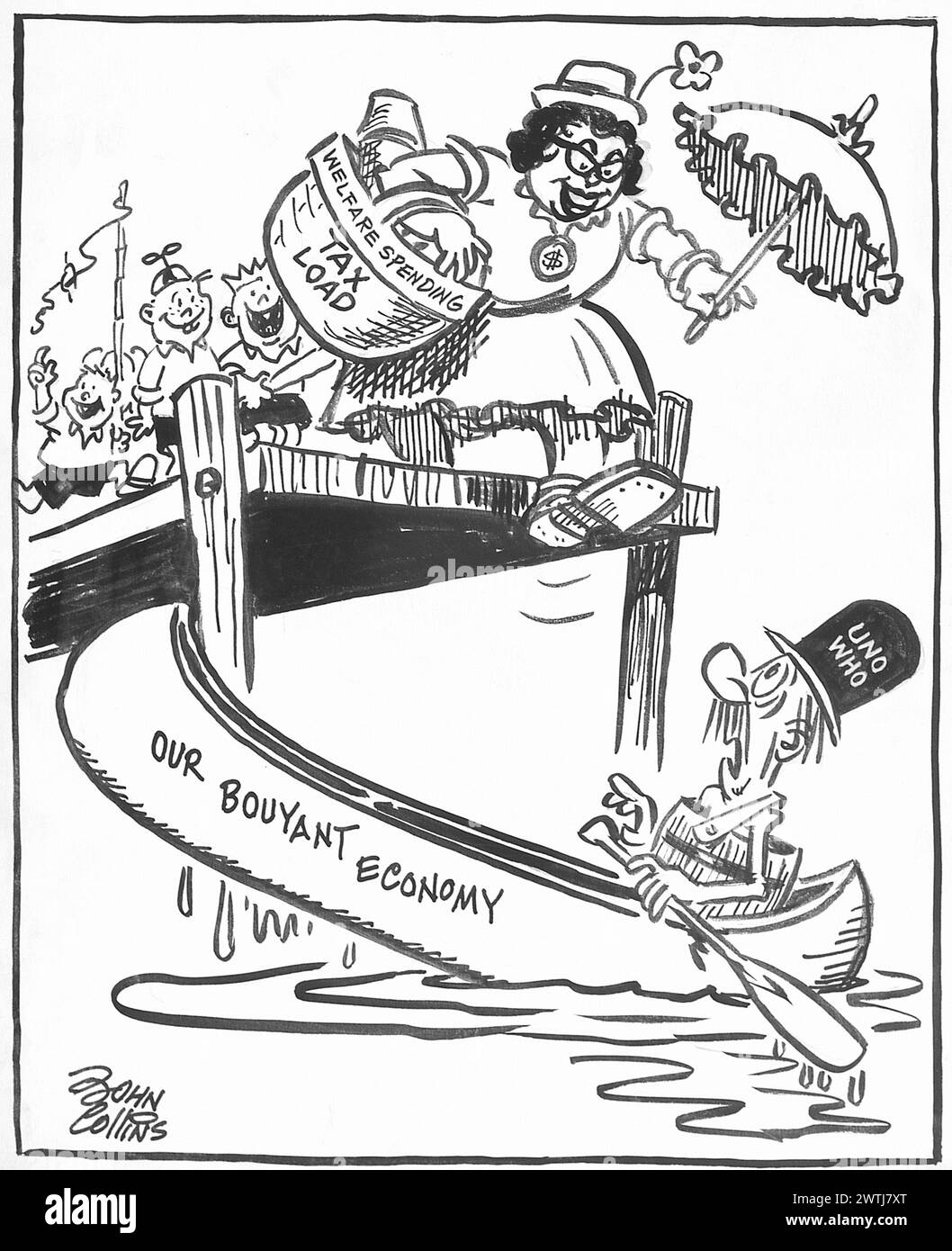 Cartoon - All Aboard for the Picnic. John Collins (1917-2007 Stock ...