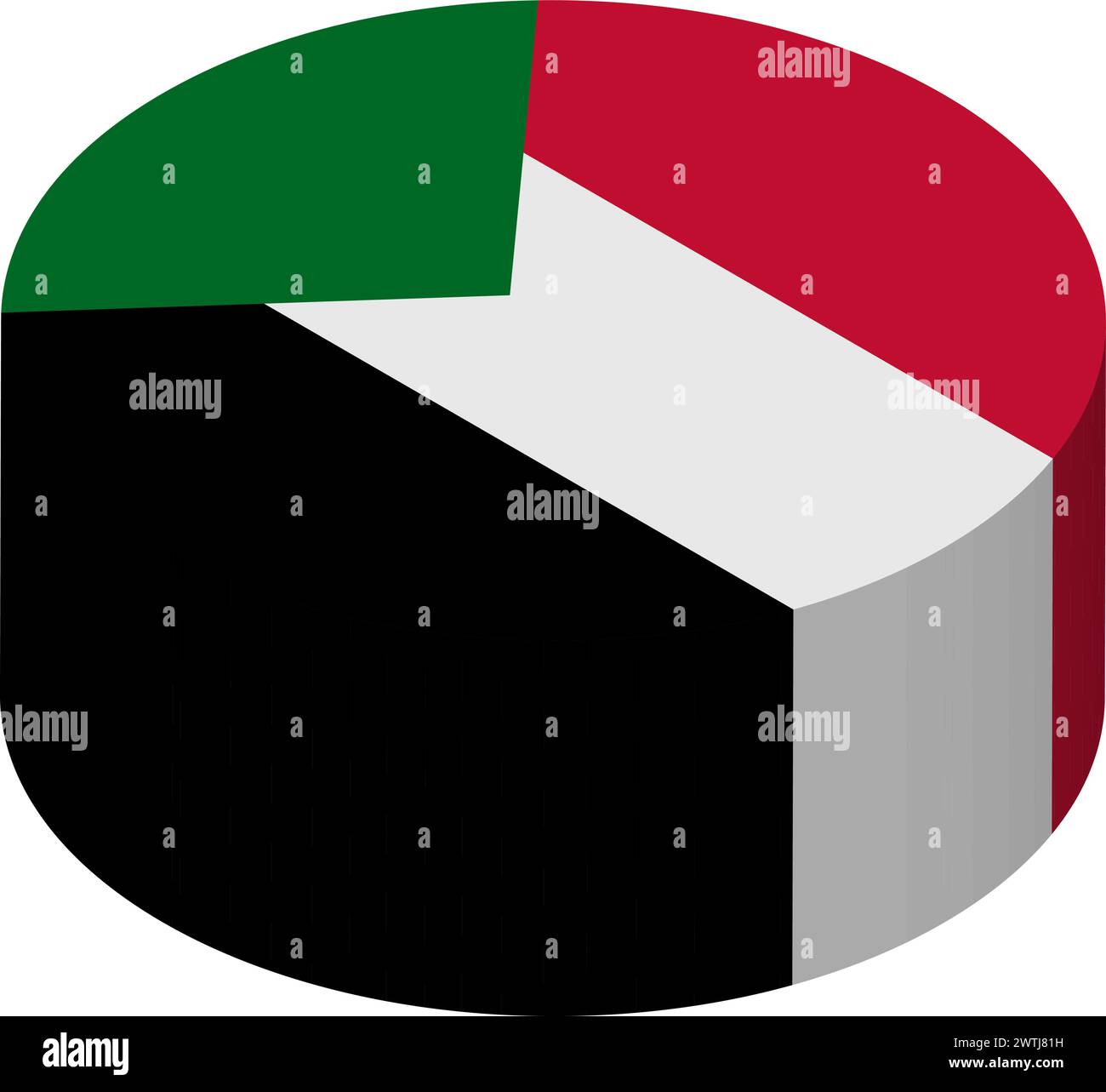 Sudan flag - 3D isometric circle isolated on white background. Vector ...