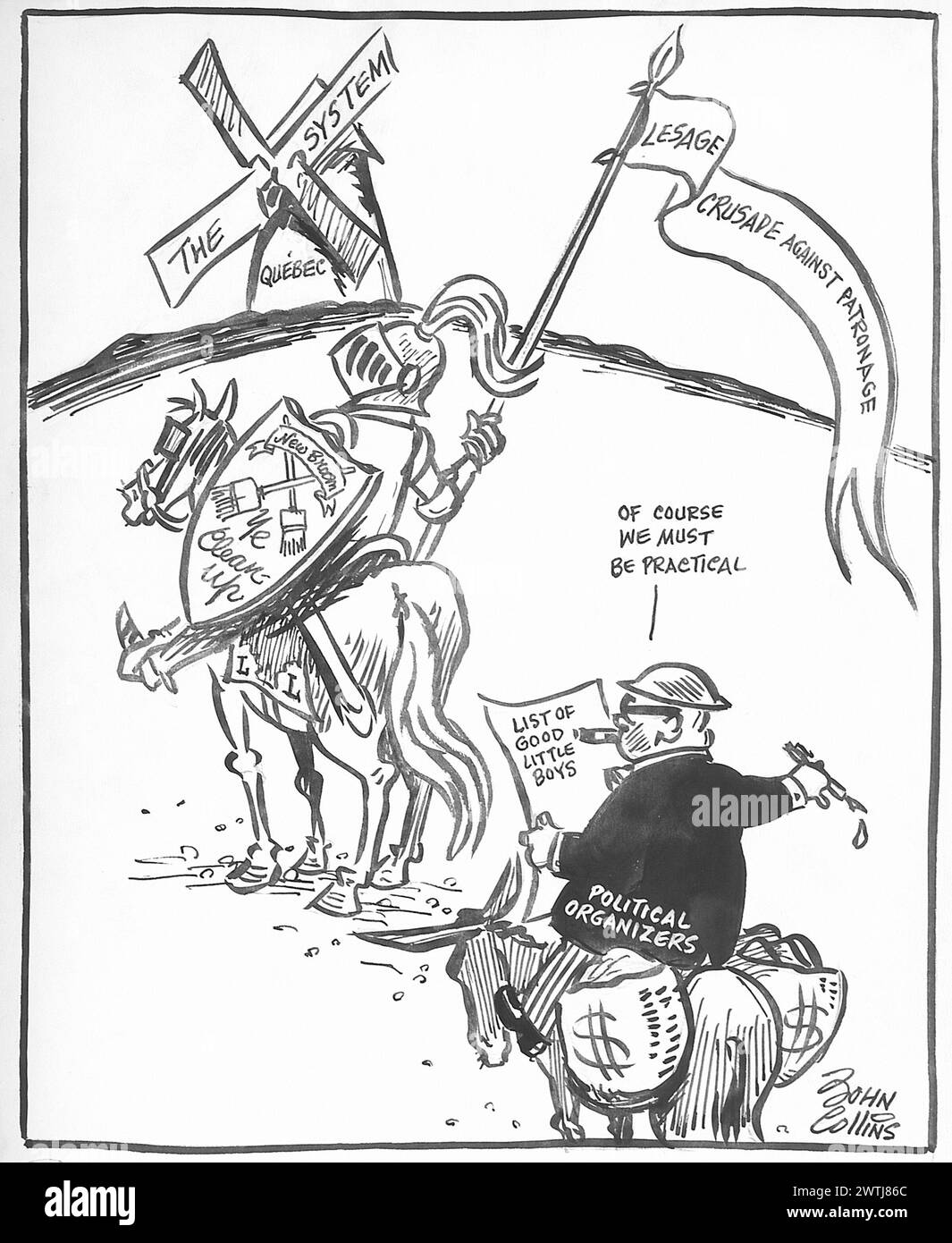 Cartoon - Don Quixote and Sancho Panza. John Collins (1917-2007 Stock ...