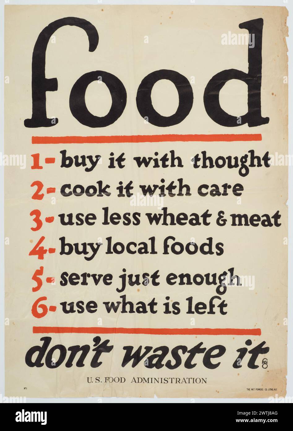 Poster, 'food' political posters Stock Photo - Alamy
