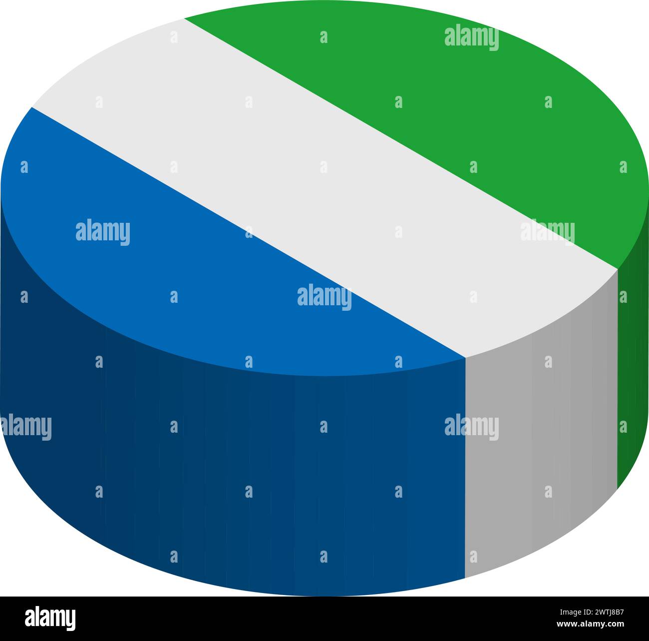 Sierra Leone flag - 3D isometric circle isolated on white background. Vector object Stock Vector ...