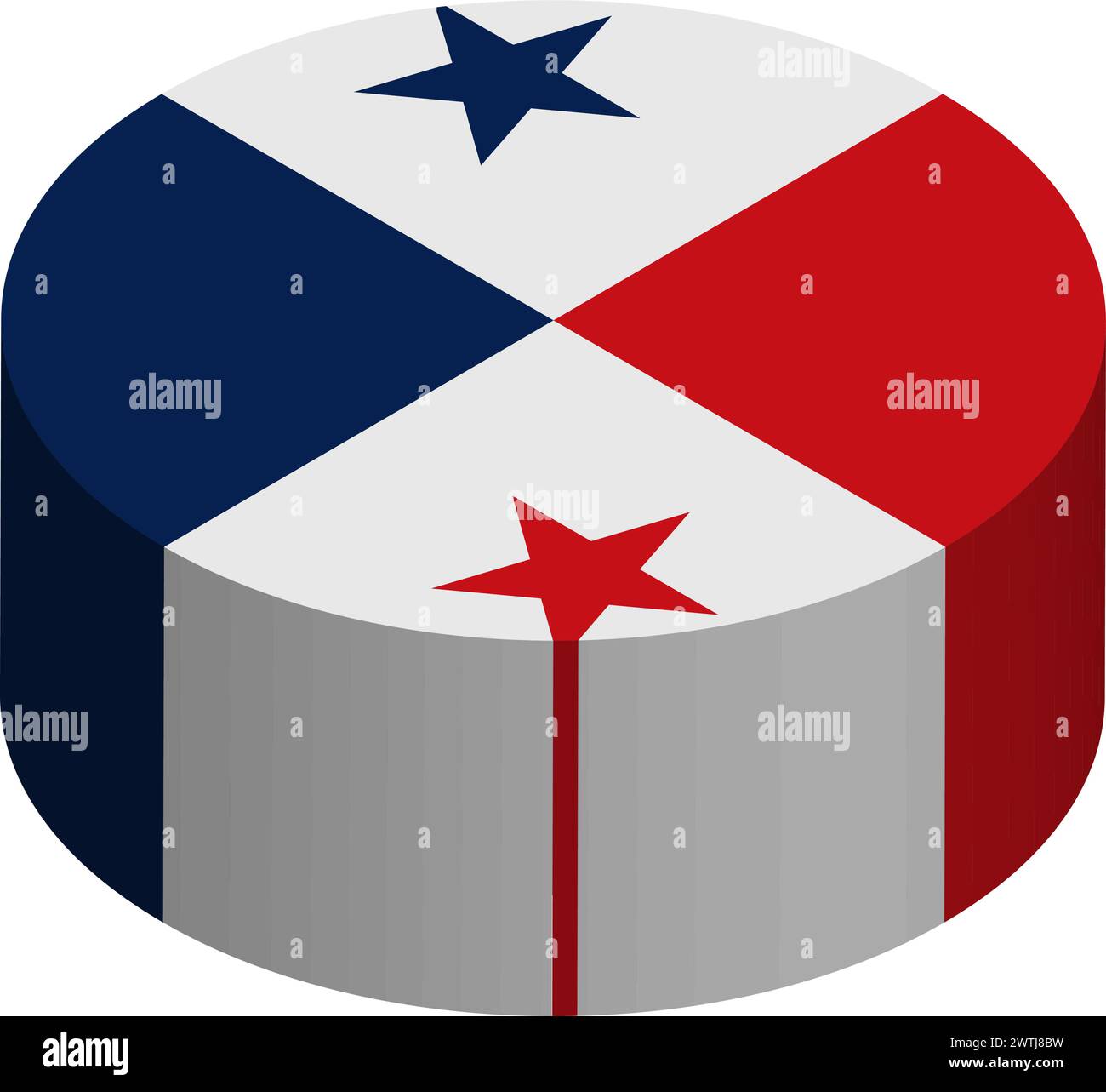 Panama flag - 3D isometric circle isolated on white background. Vector object Stock Vector Image ...
