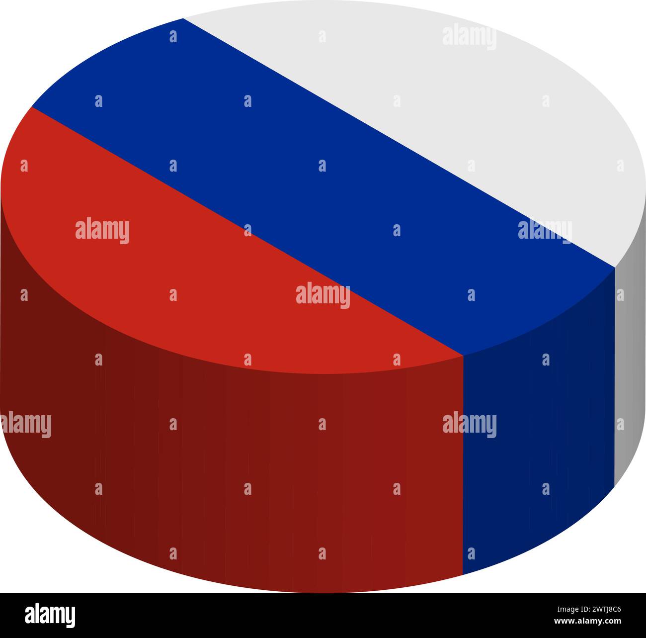 Russia flag - 3D isometric circle isolated on white background. Vector object Stock Vector Image ...