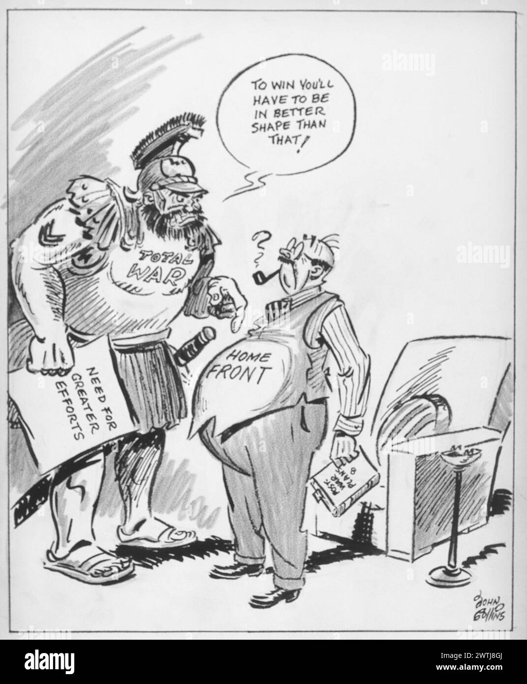 Cartoon - The Battle of the Bulge John Collins (1917-2007 Stock Photo ...