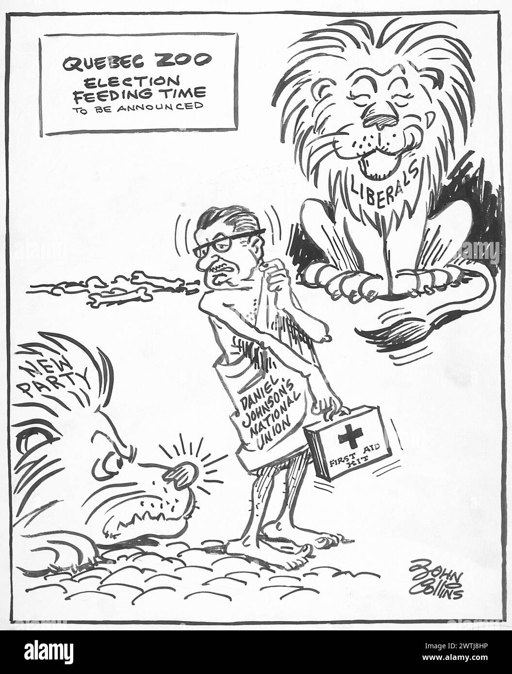 Cartoon - Daniel in the Lions' Den. John Collins (1917-2007 Stock Photo ...
