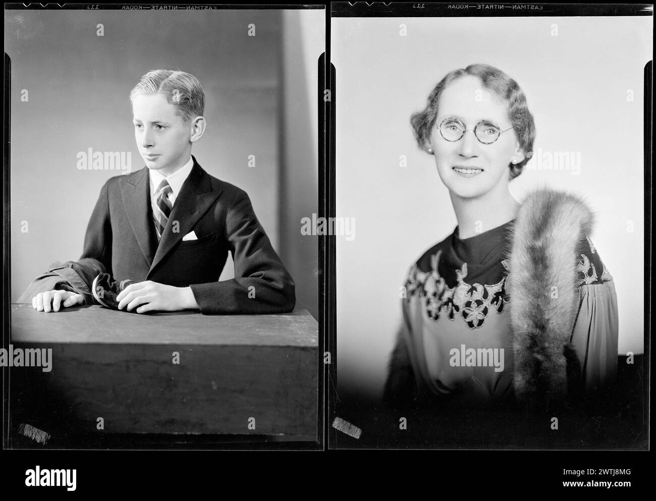 Woman and boy; inscribed 'Mrs H. E. Pither' Nitrate negatives, gelatin ...