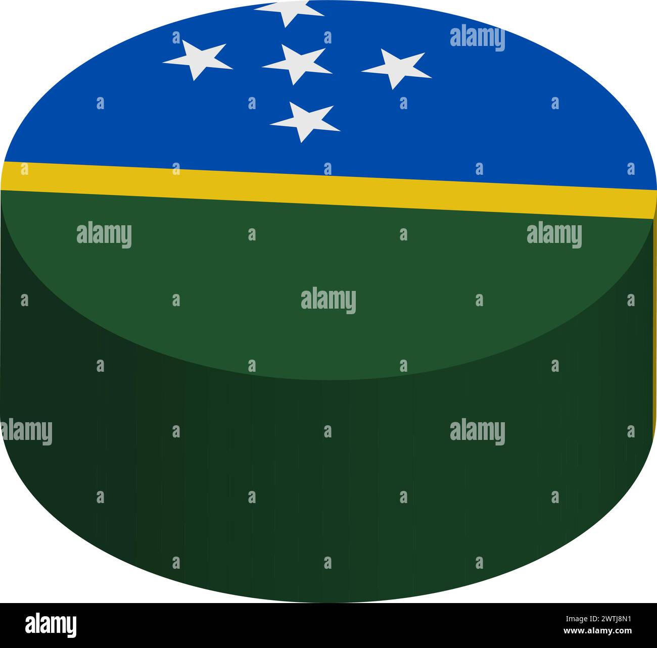 Solomon Islands flag - 3D isometric circle isolated on white background. Vector object Stock ...