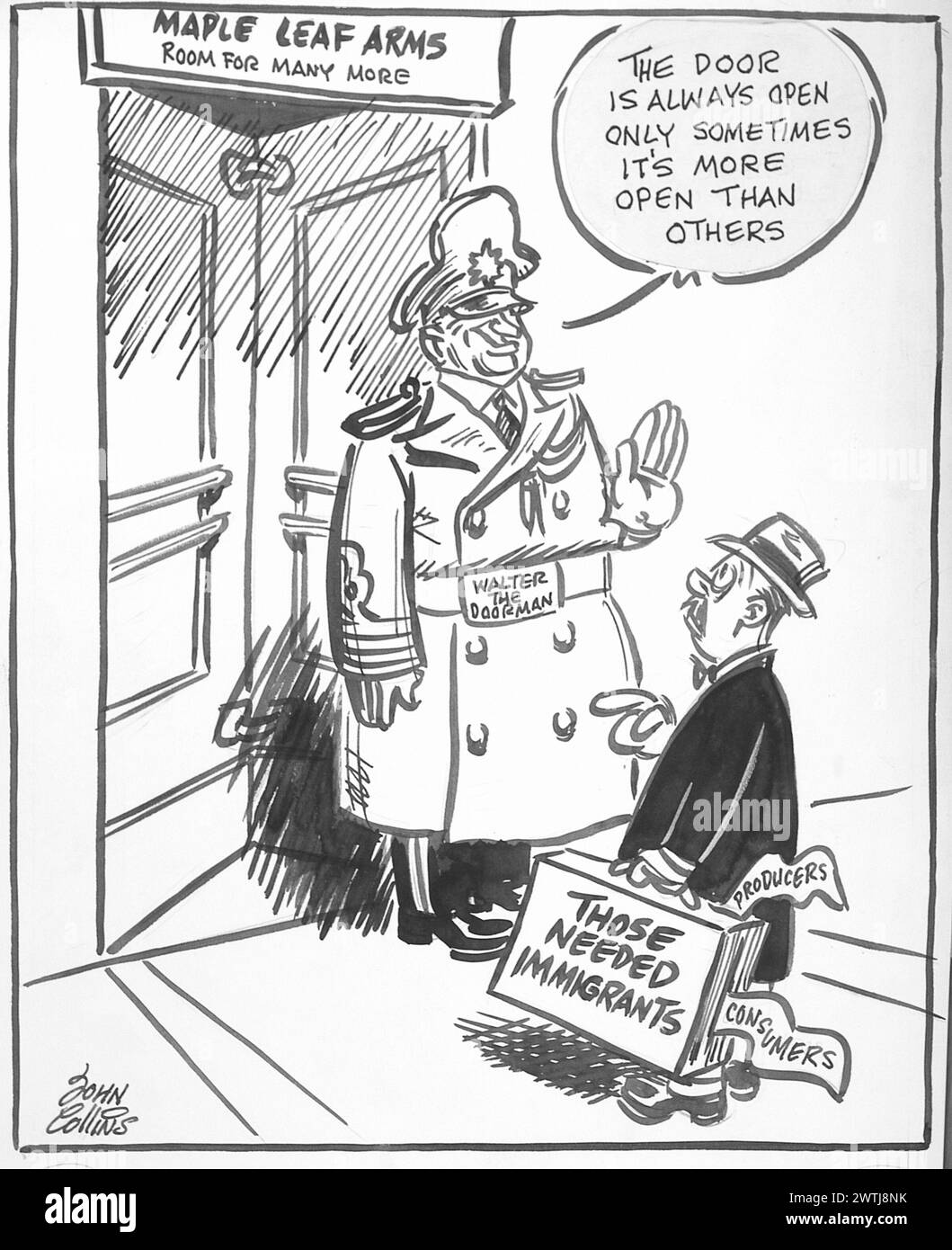 Cartoon - Revolving Door. John Collins (1917-2007 Stock Photo - Alamy