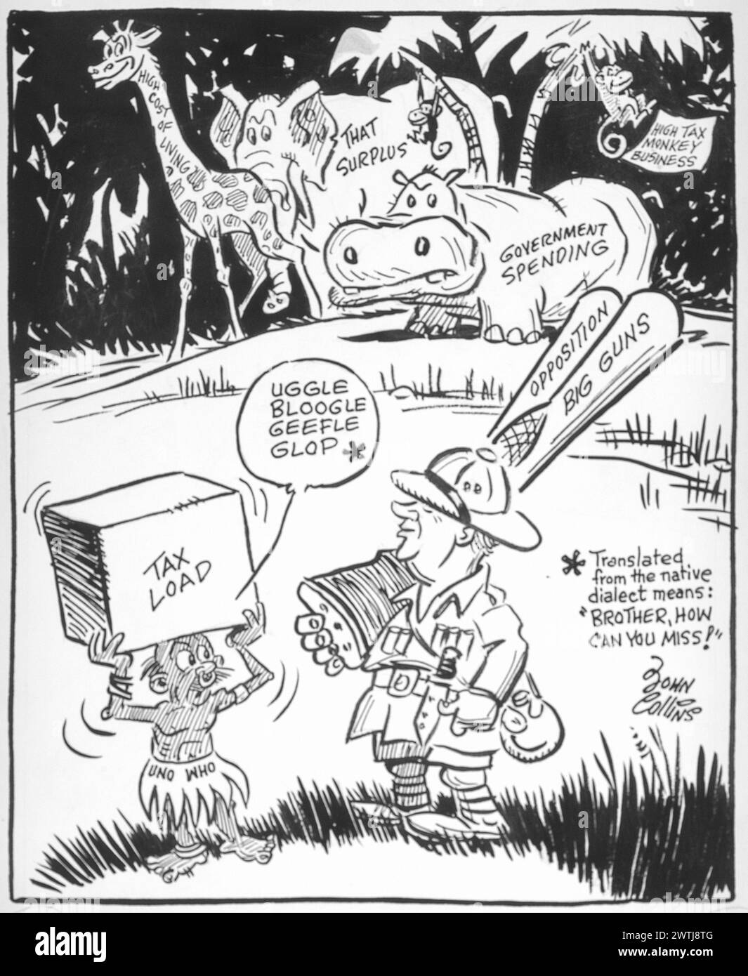 Cartoon - Ottawa Big Game. John Collins (1917-2007 Stock Photo - Alamy