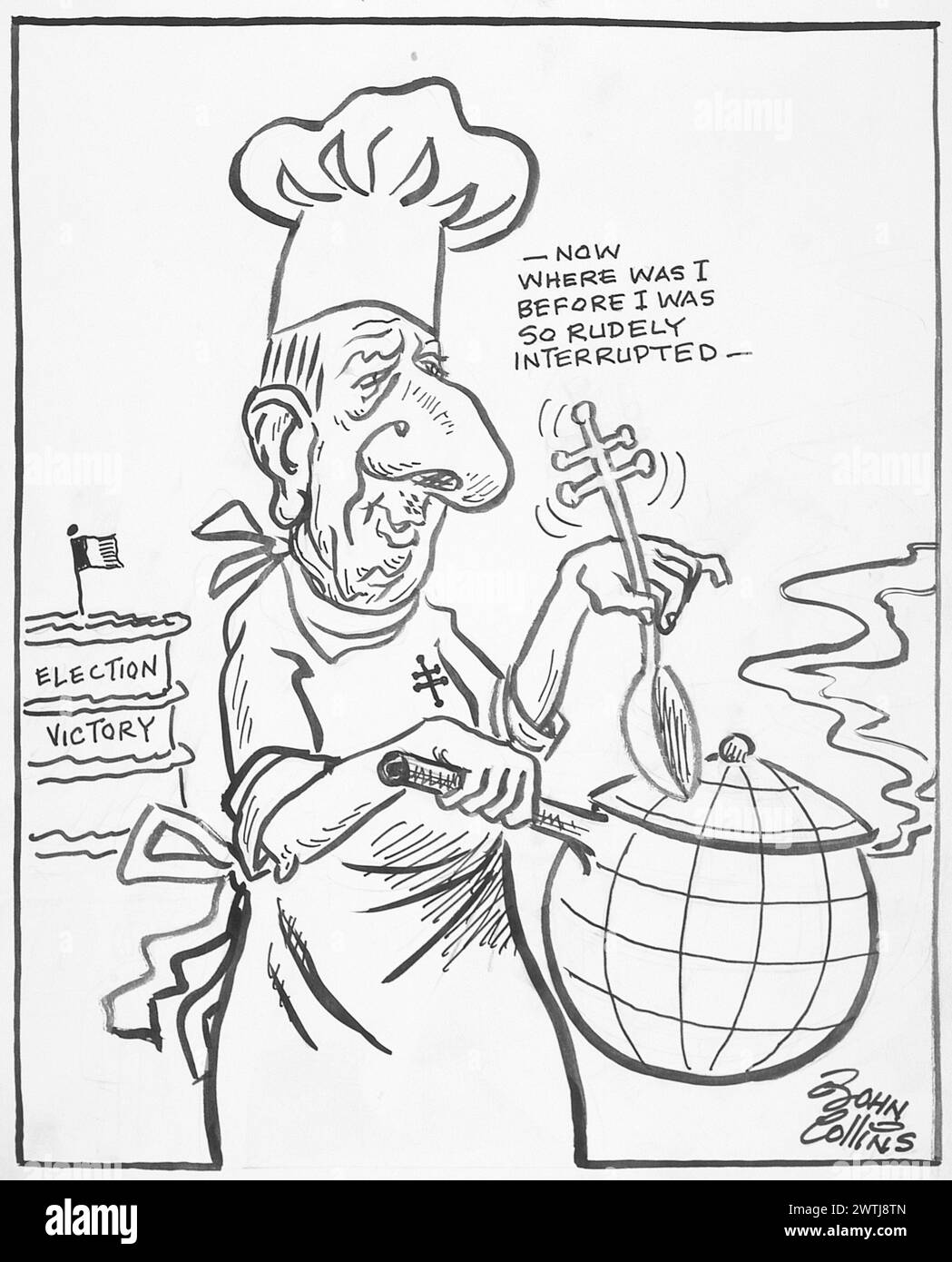 Cartoon - French Chef. John Collins (1917-2007 Stock Photo - Alamy