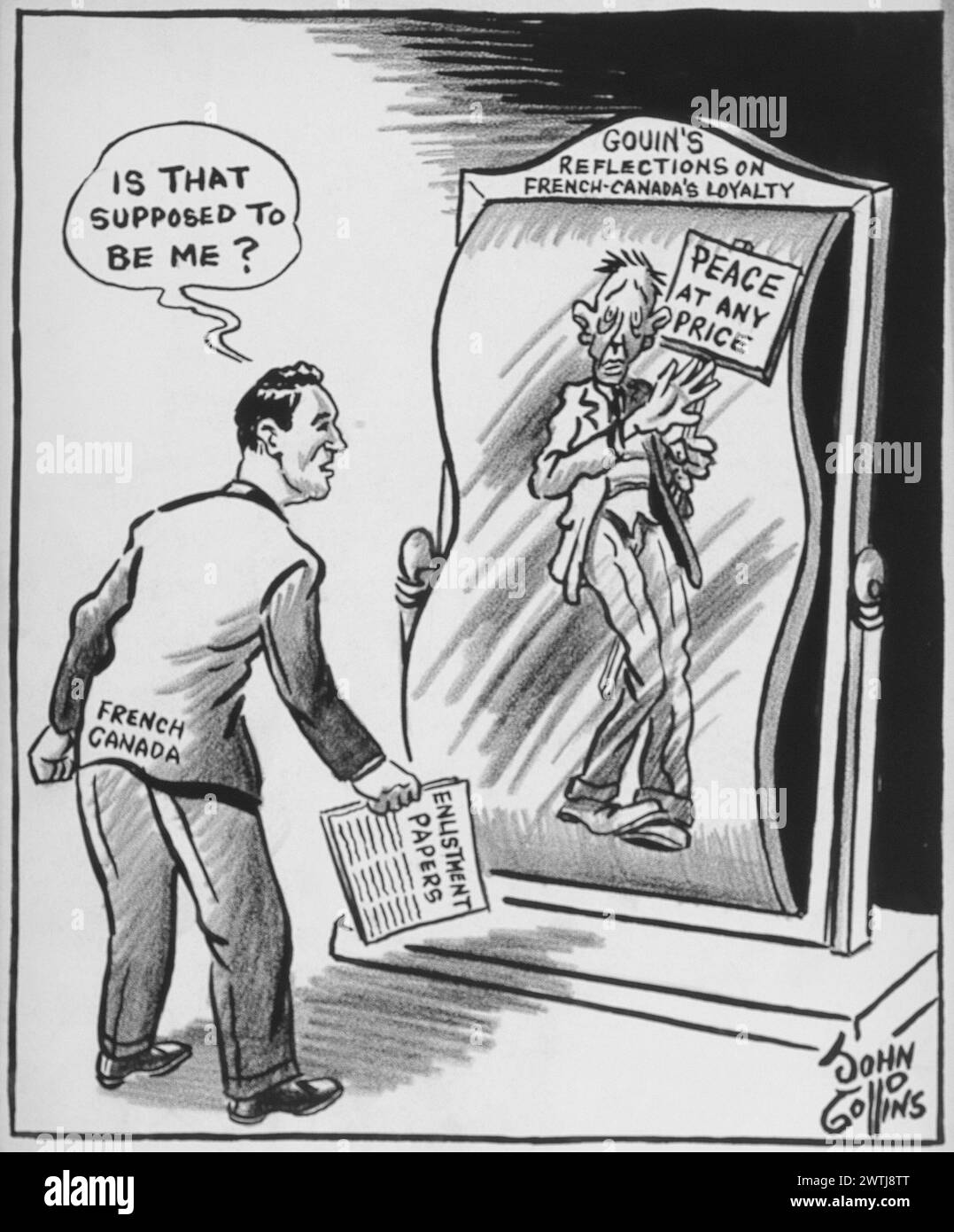 Cartoon - A False Picture. John Collins (1917-2007 Stock Photo - Alamy