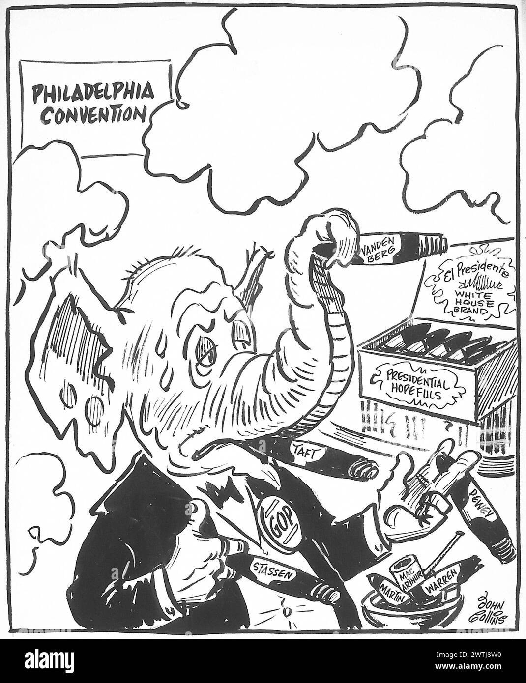 Cartoon - Another Smoke-Filled Room. John Collins (1917-2007 Stock ...