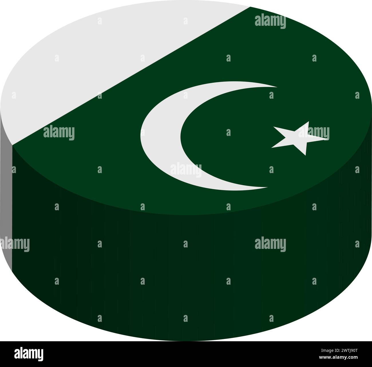 Pakistan flag - 3D isometric circle isolated on white background ...