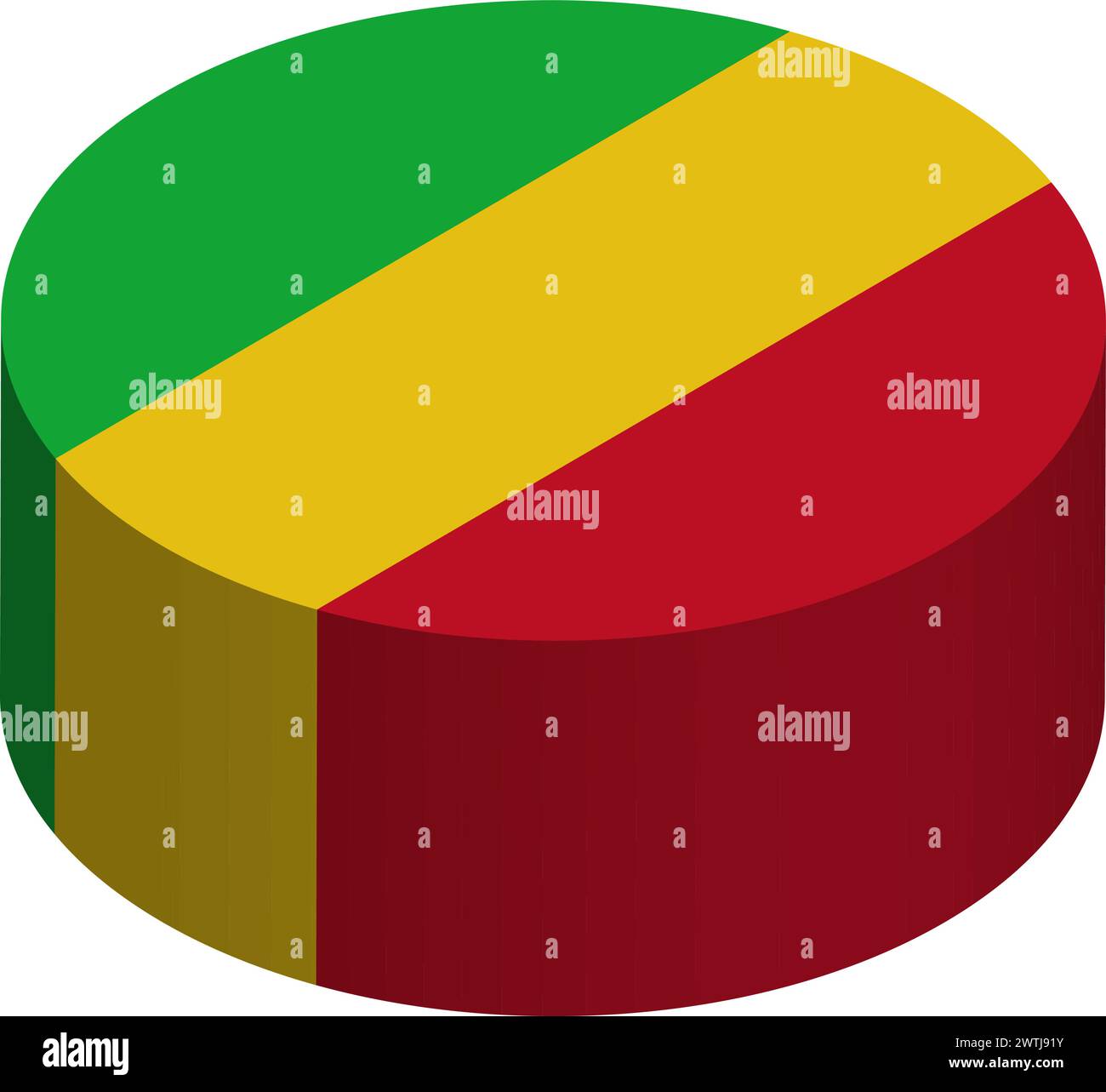 Mali flag - 3D isometric circle isolated on white background. Vector object Stock Vector Image ...