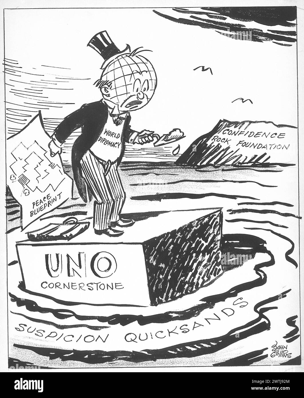 Cartoon - Poor Building Site. John Collins (1917-2007 Stock Photo - Alamy