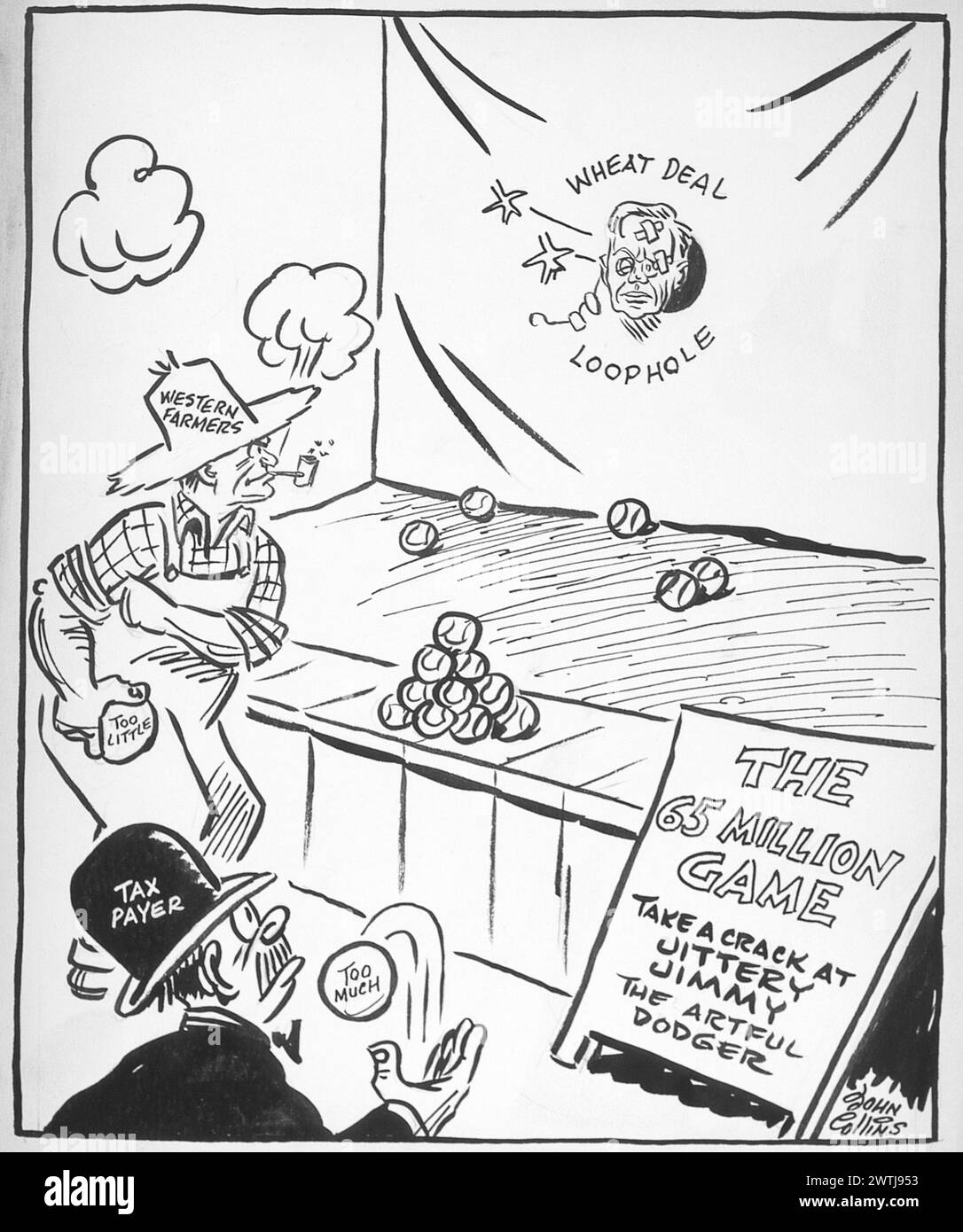 Cartoon - On the Spot. John Collins (1917-2007 Stock Photo - Alamy