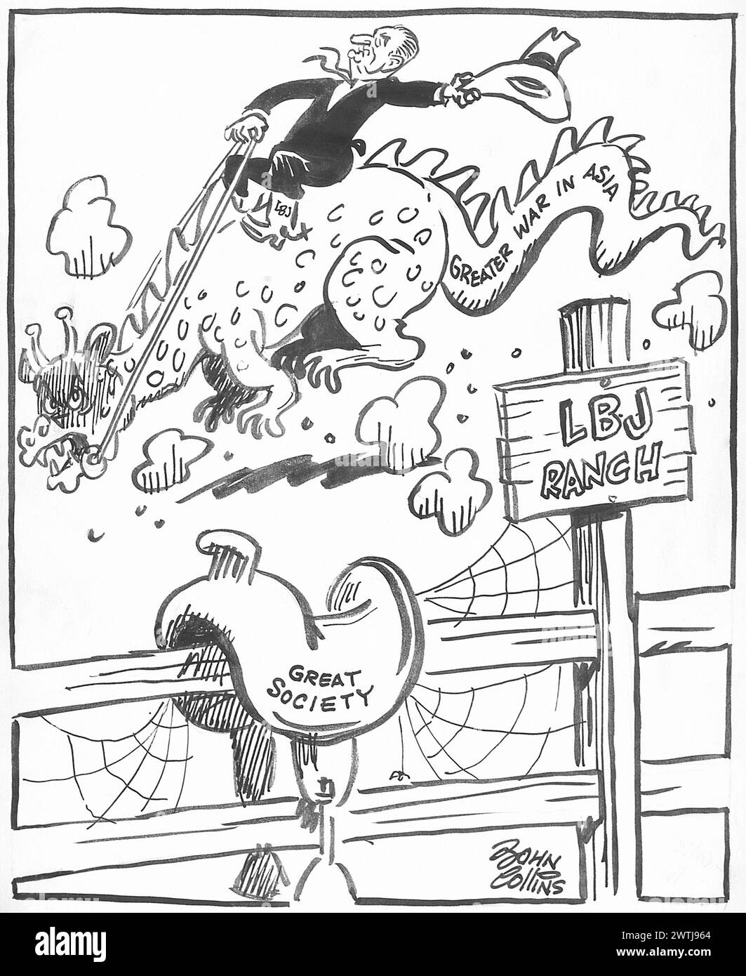 Cartoon - Meanwhile, Back at the Ranch. John Collins (1917-2007 Stock ...