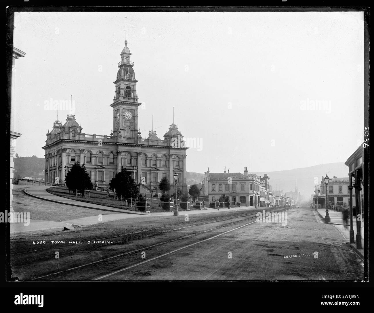Town Hall, Dunedin gelatin dry plate negatives, black-and-white ...