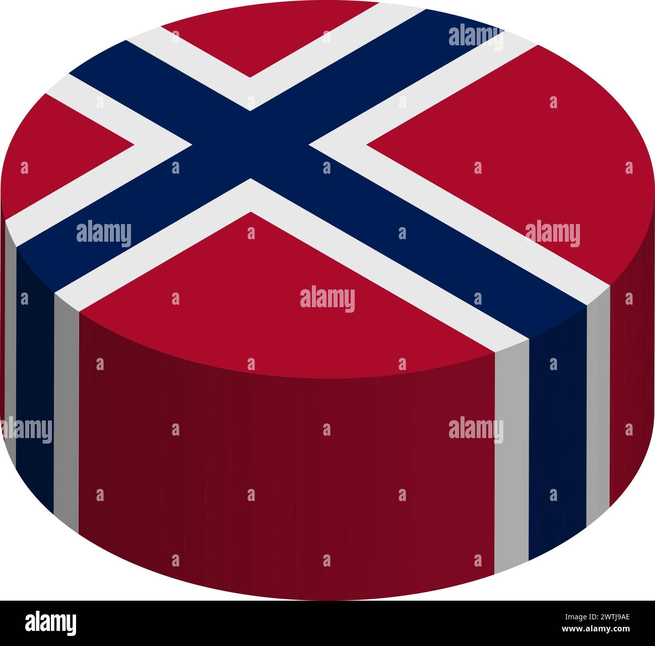 Norway flag - 3D isometric circle isolated on white background. Vector object Stock Vector Image ...