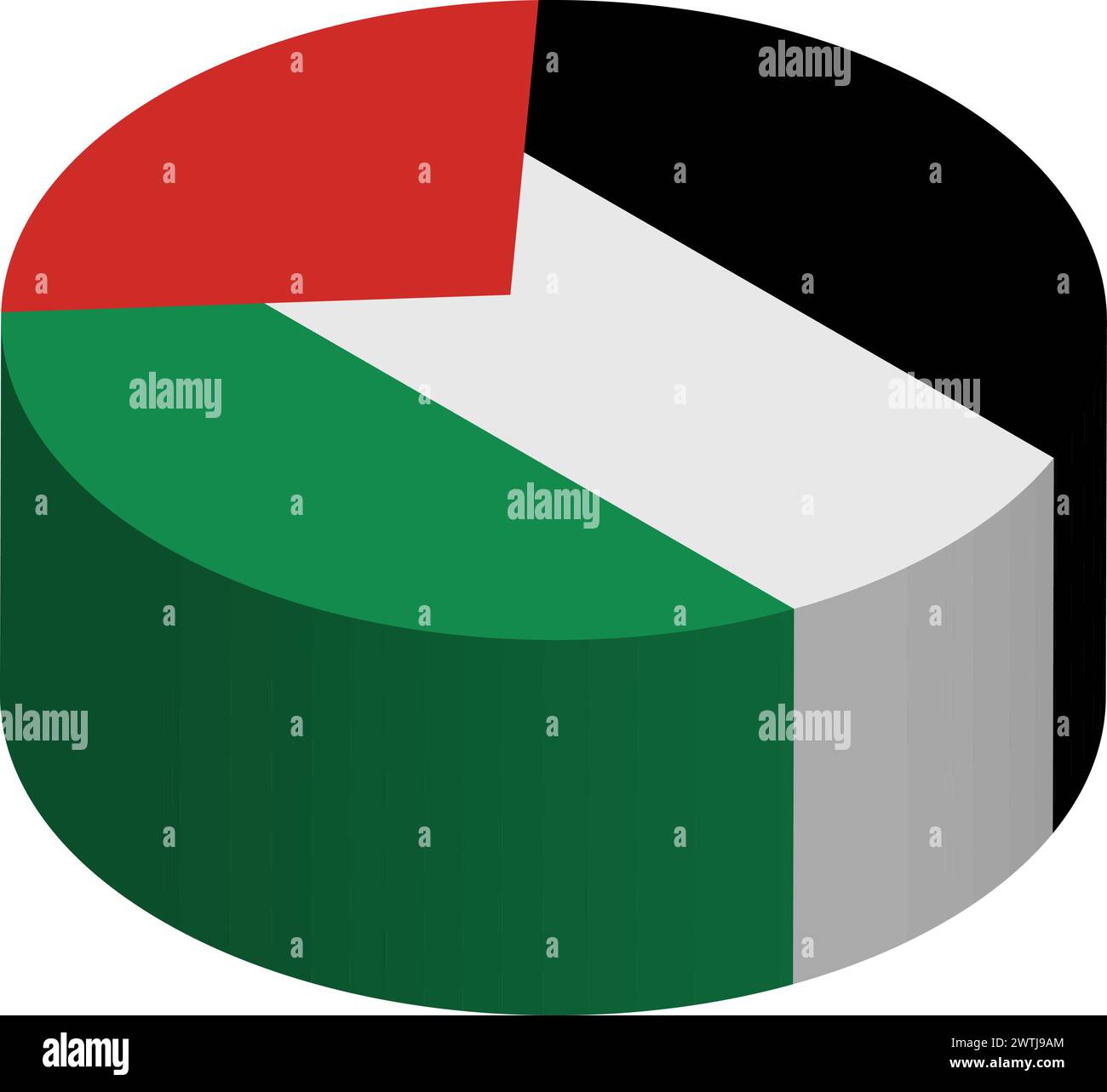 Palestine flag - 3D isometric circle isolated on white background. Vector object Stock Vector ...