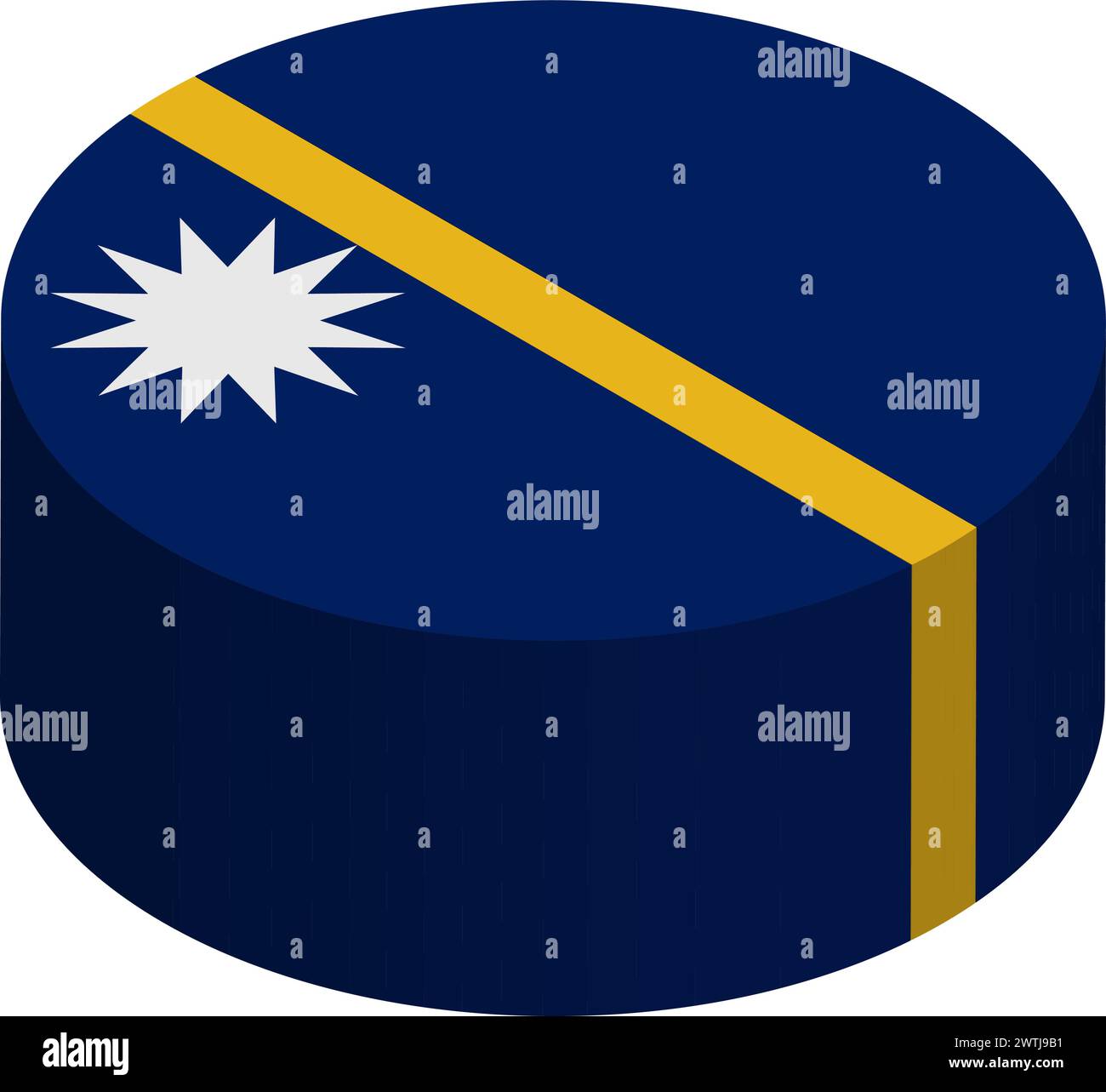 Nauru flag - 3D isometric circle isolated on white background. Vector object Stock Vector Image ...