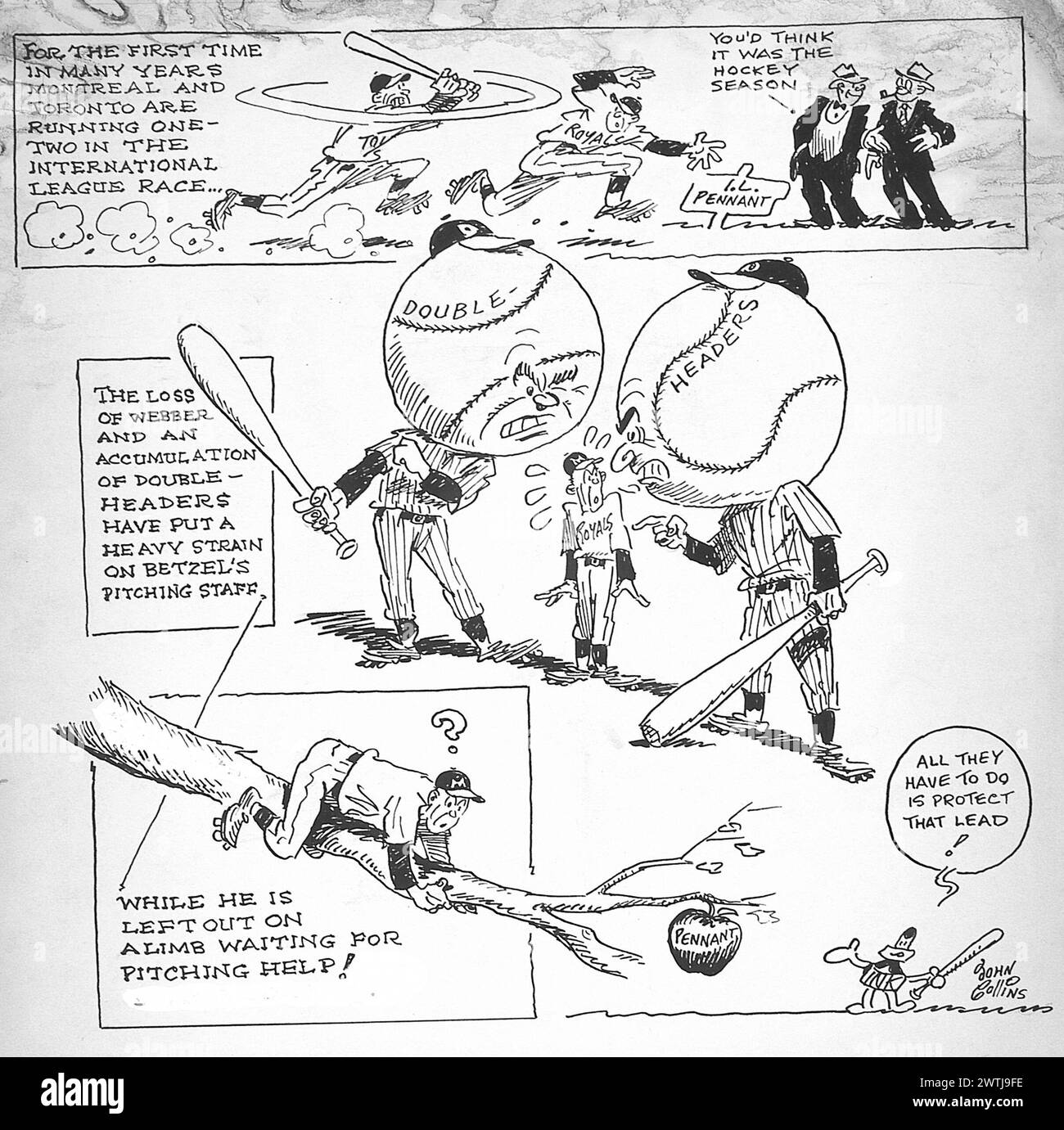 Cartoon - Double Trouble. John Collins (1917-2007 Stock Photo - Alamy