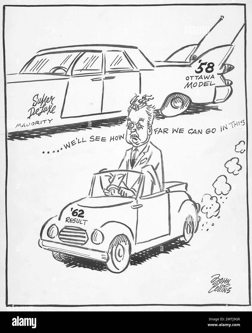 Cartoon - The Year of the Compacts. John Collins (1917-2007 Stock Photo ...