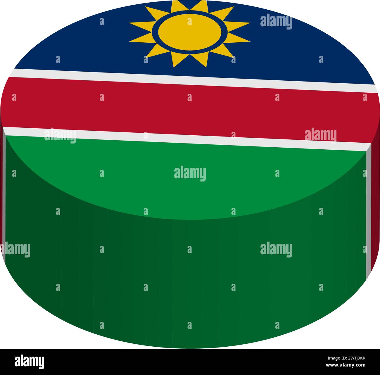 Namibia flag - 3D isometric circle isolated on white background. Vector object Stock Vector ...