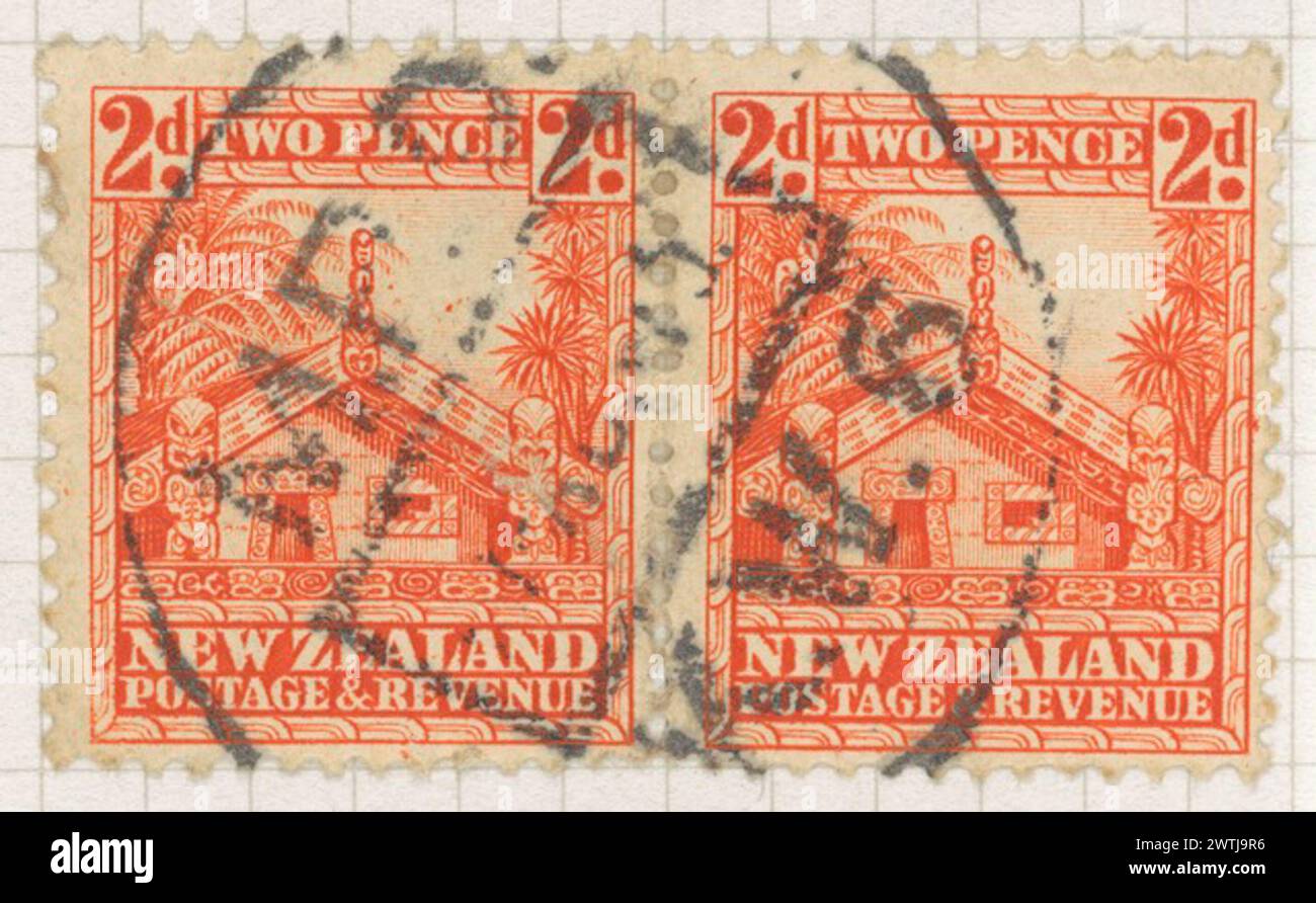 Two issued two penny 'Maori Carved House' stamps Visual and Verbal ...